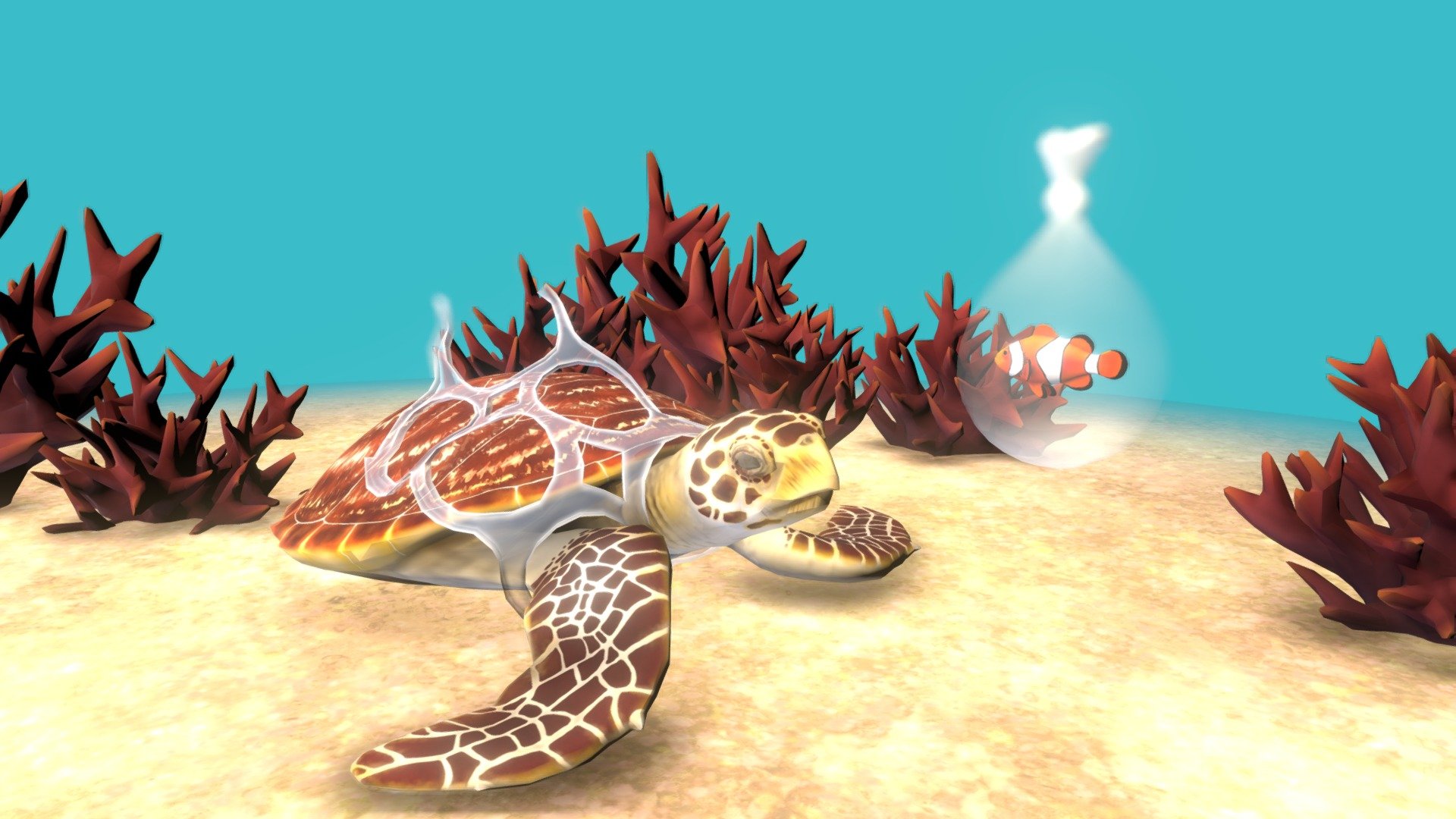 Turtle Scene - Download Free 3D model by Bindestrek (@KNUT-OLAV_UTISTOG ...