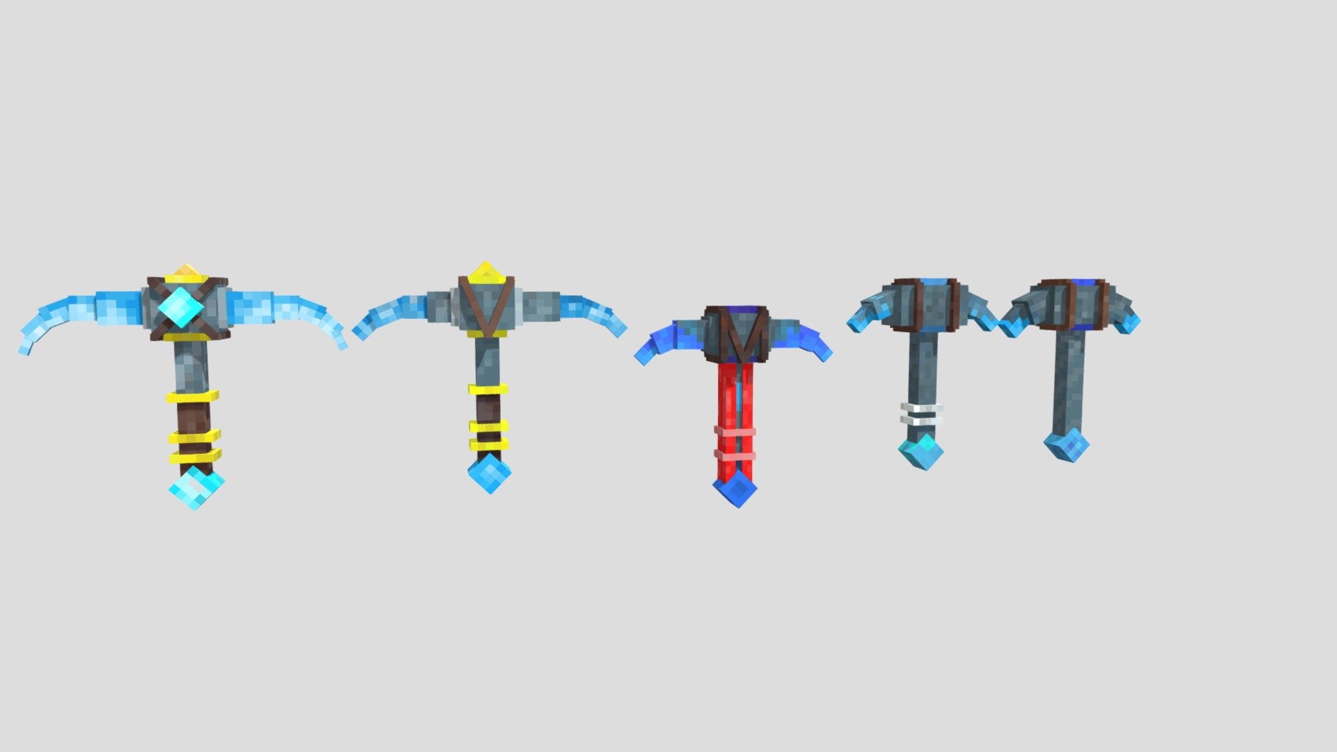 LightBlue Pickaxe - 3D model by tigre96tbf [14911dc] - Sketchfab