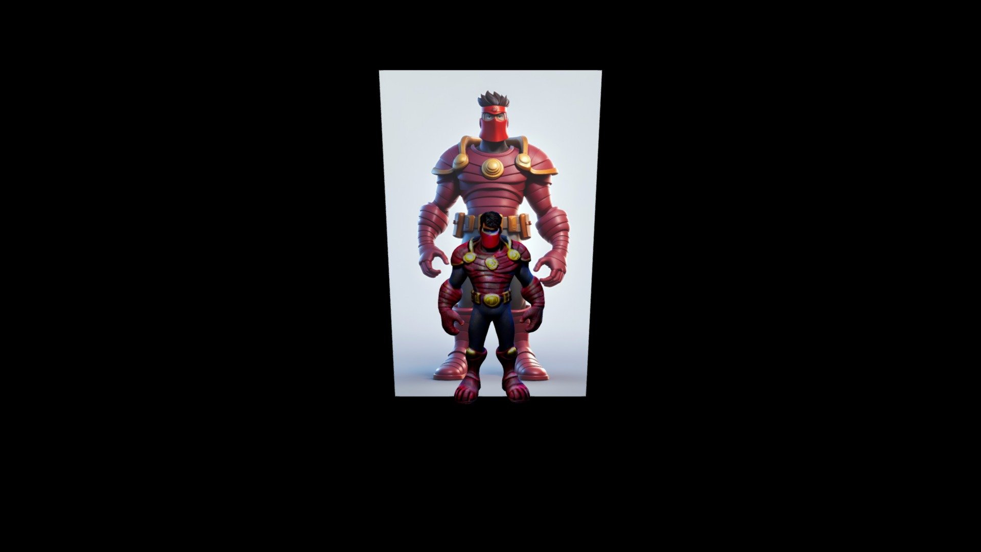 a close up of a toy figure of a man with a red h - Download Free 3D ...