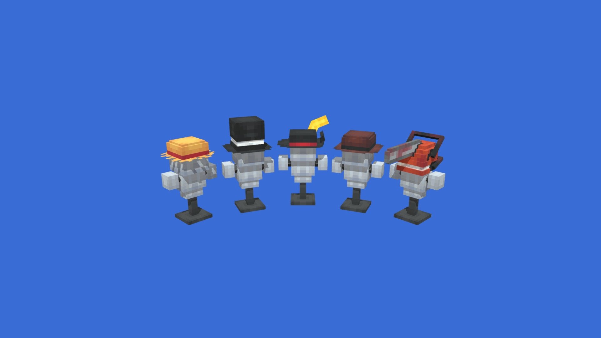 Hats minecraft version - 3D model by KawEduh [14a3637] - Sketchfab