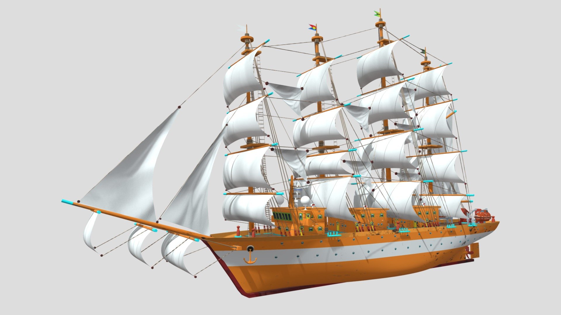 Sail Ship - Download Free 3D model by gogiart (@agt14032013) [14b0e44] - Sketchfab