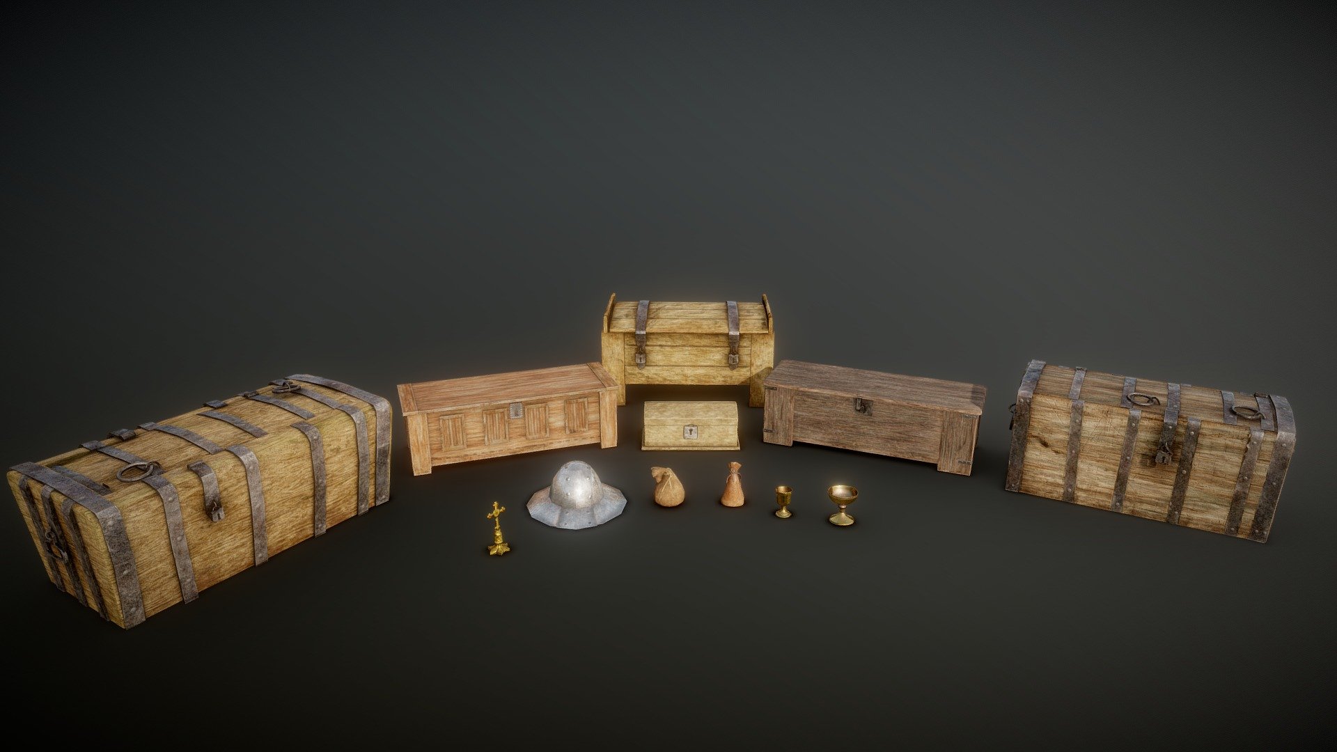 Medieval Chests Collection - Free - Download Free 3D model by landout ...