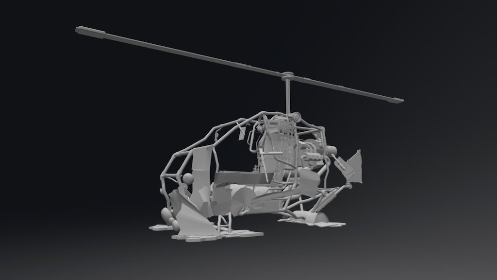 Post-Apocalyptic Gyrocopter - 3D model by Marloro [14d50a2] - Sketchfab