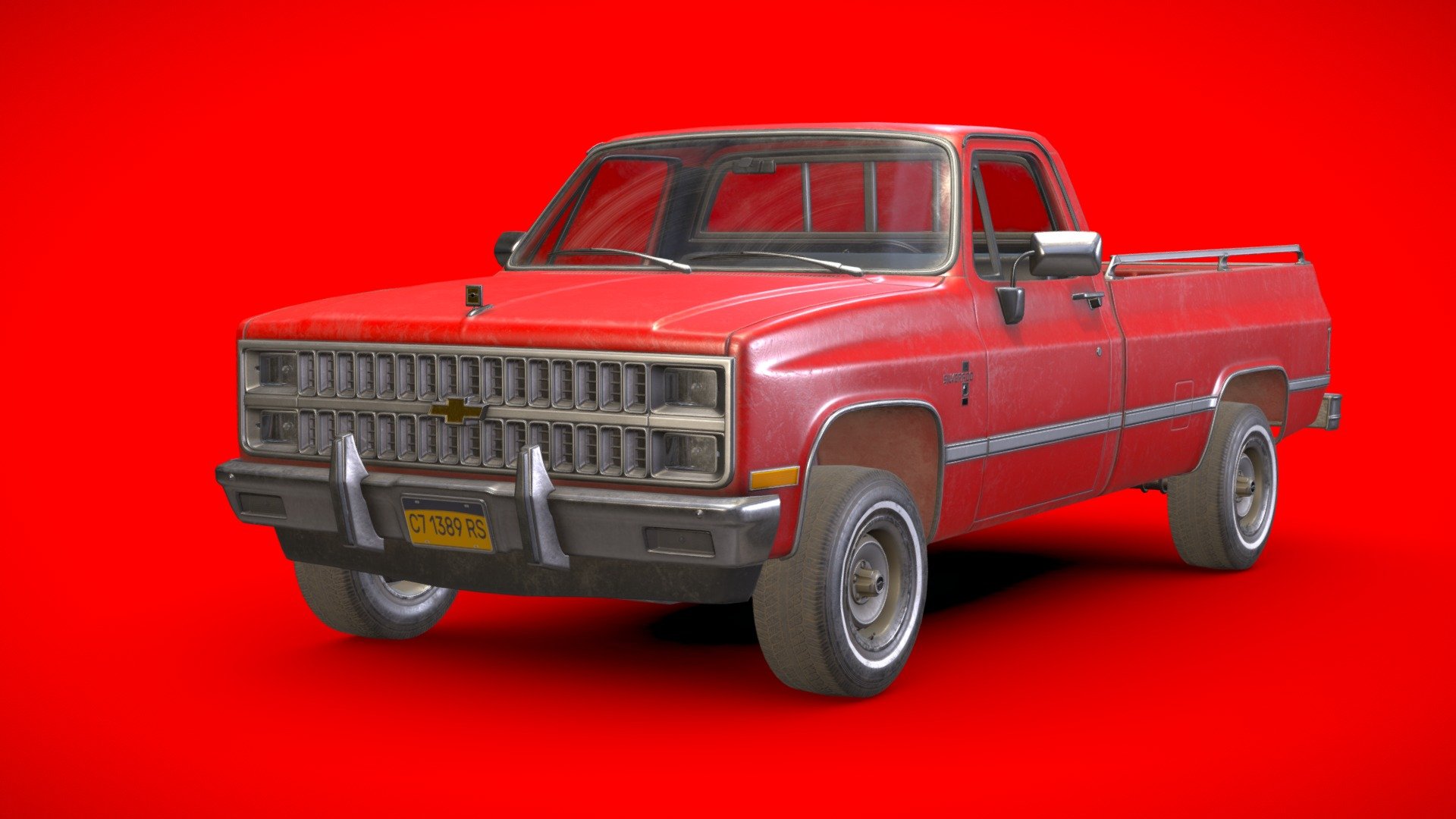 Chevrolet C10 Silverado 1982 Red - Buy Royalty Free 3D model by ...