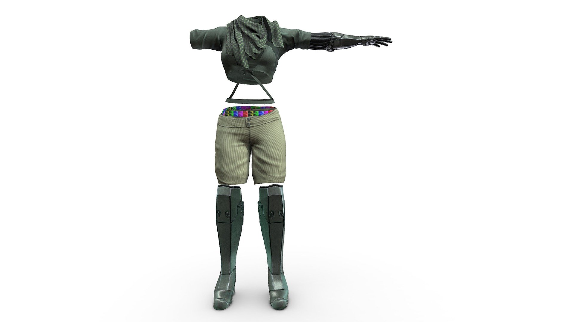 Female Robotic Arm And Legs Sci- Fi Outfit - Buy Royalty Free 3D model ...