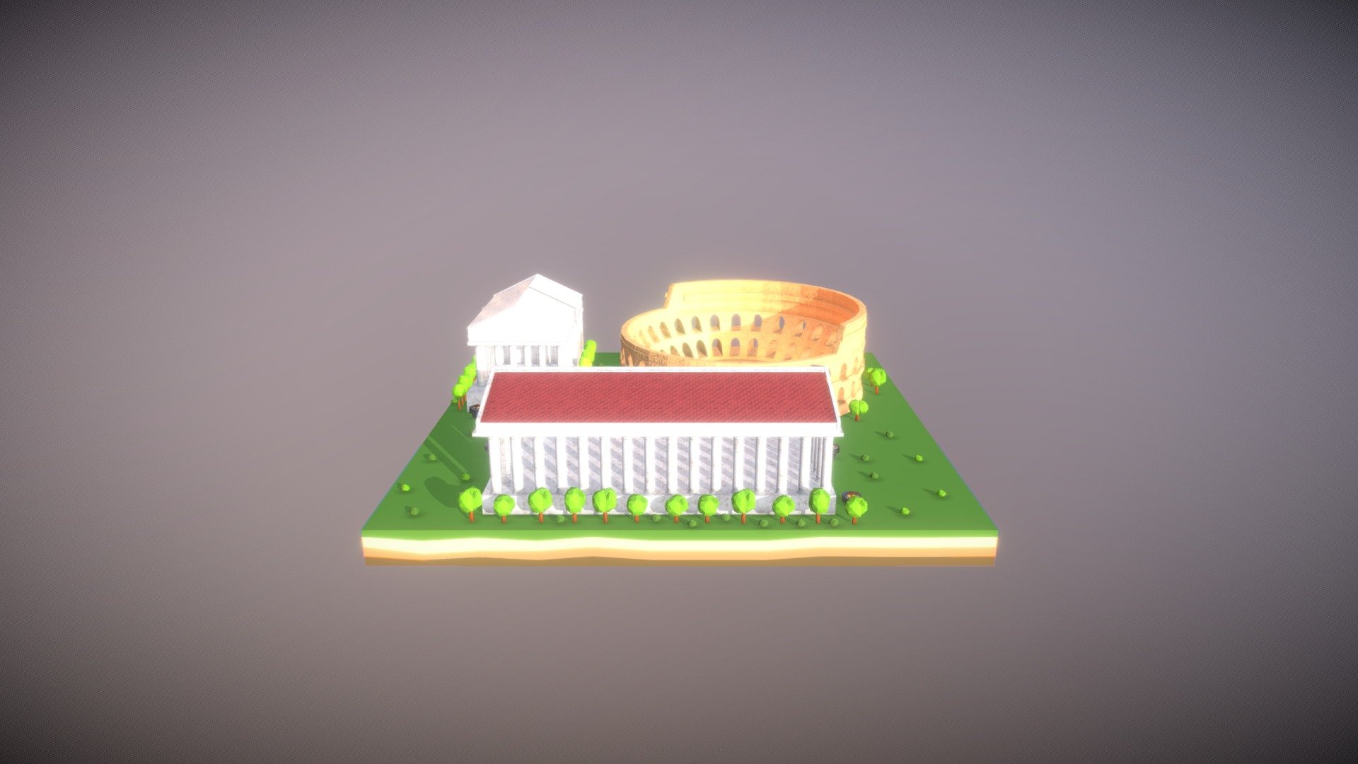 Low Poly Rome Diorama - 3D model by badrrezk [14f22ee] - Sketchfab