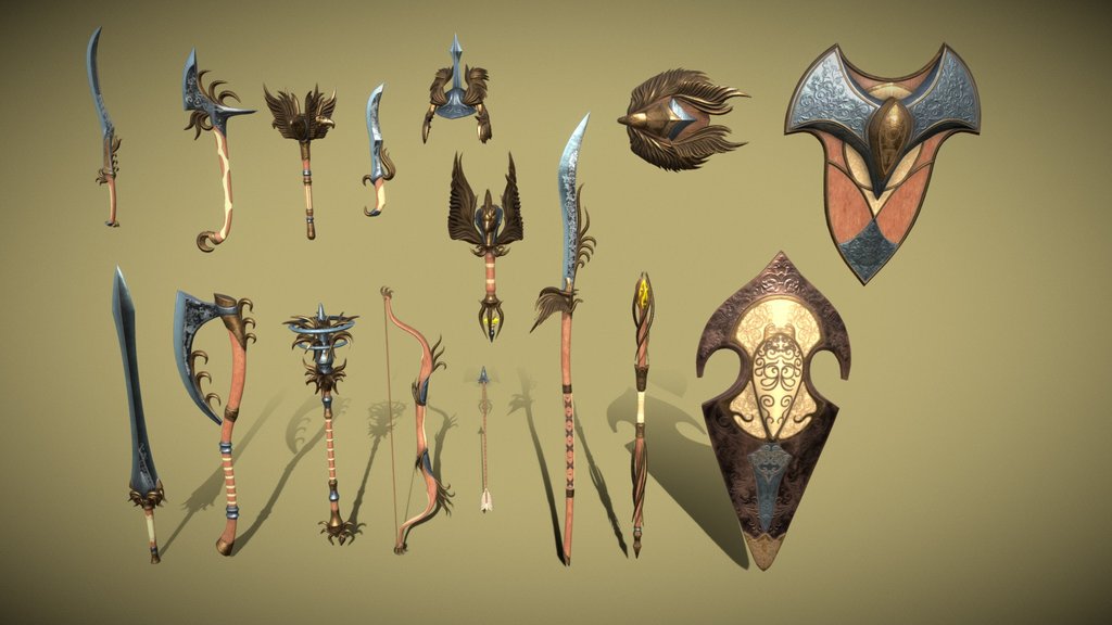 Fantasy weapons pack 3 - A 3D model collection by zilbeerman - Sketchfab