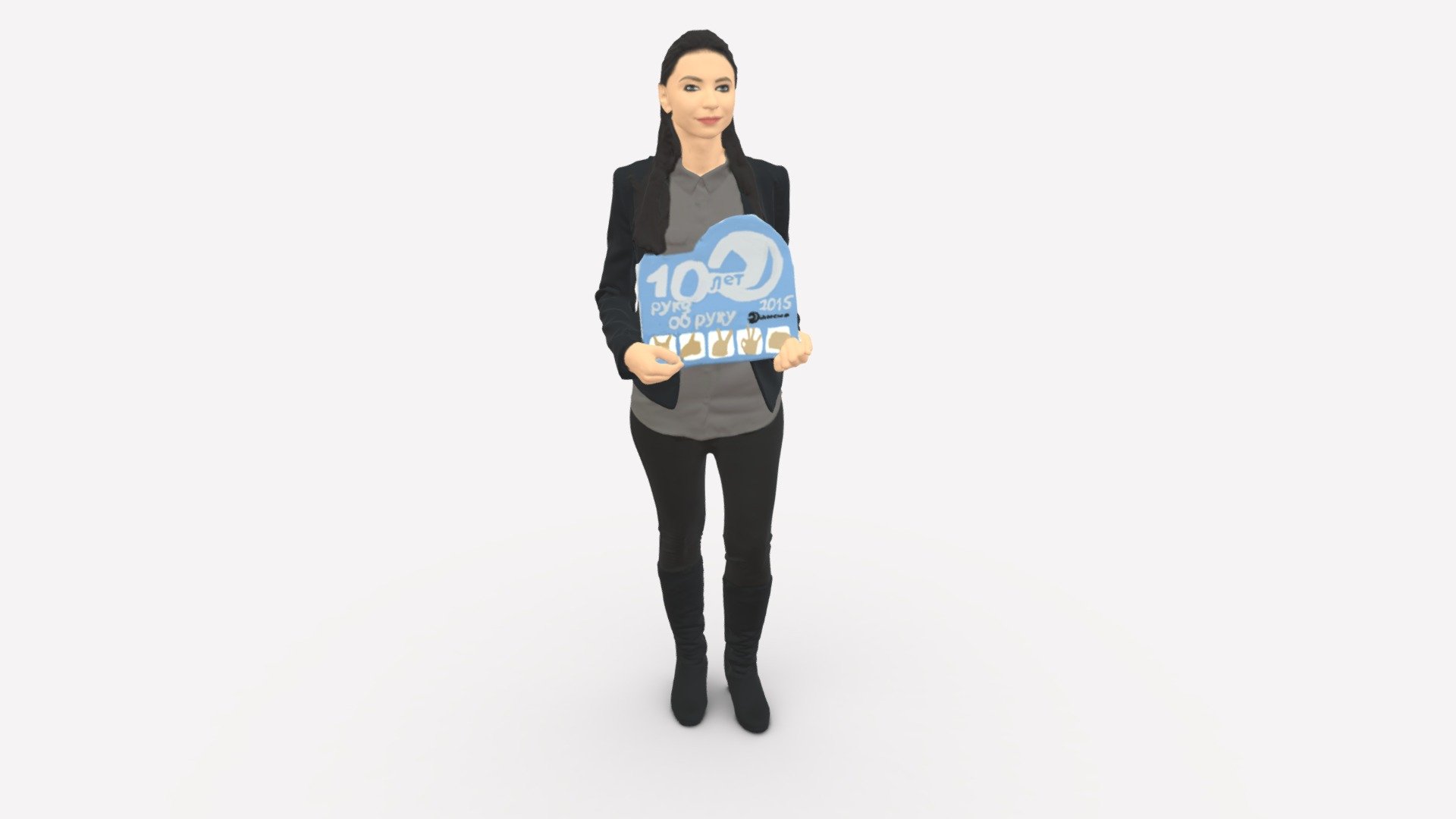 Girl Holding Sign 0503 - Buy Royalty Free 3D model by 3DFarm [1510f68 ...