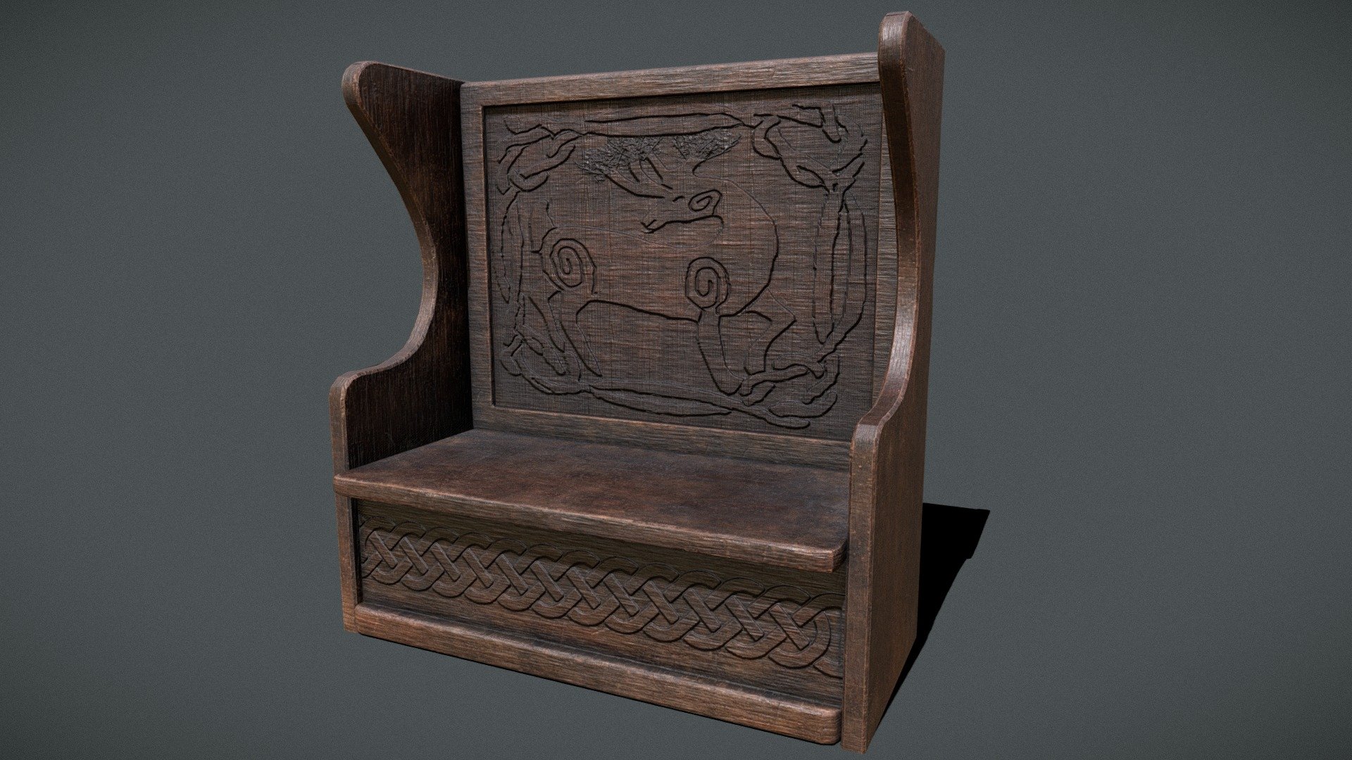 Medieval Elegant Deer Bench - Buy Royalty Free 3D model by ...