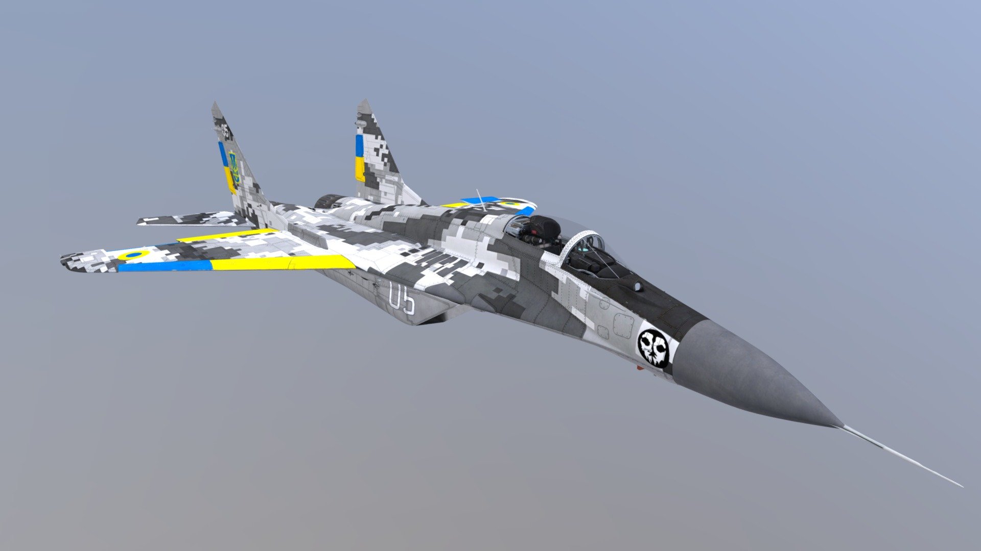 Ukrainian MiG-29MU1 (pixel) - Download Free 3D model by 42manako ...