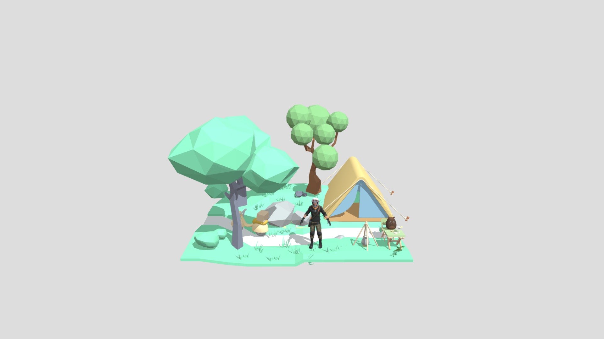 Camp site - 3D model by qqinrui [15235ae] - Sketchfab