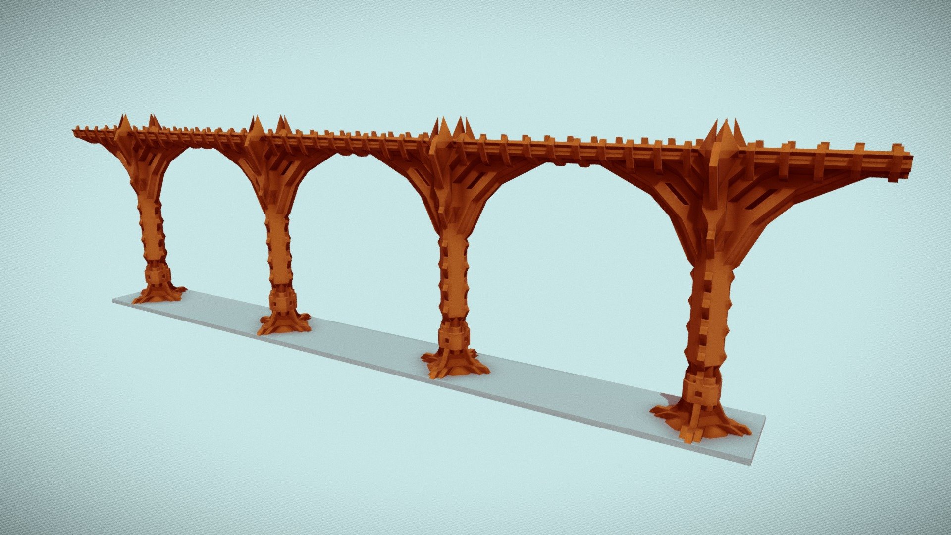 Arch bridge, voxel style. - 3D model by Count_Dooku_Two [1525b03 ...