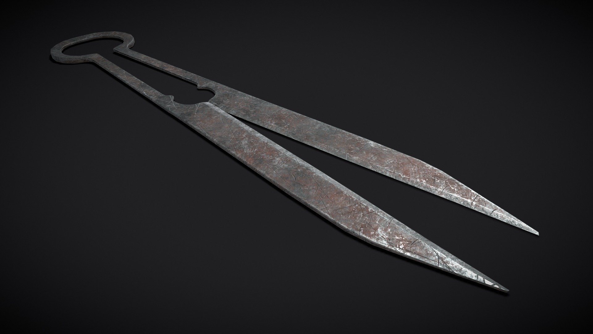 Hand Forged Spring Steel Medieval Shears - Buy Royalty Free 3D model by ...
