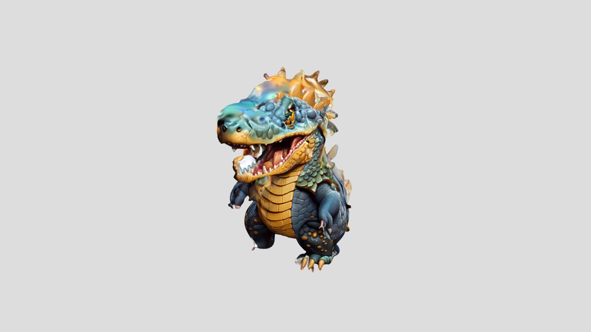 Angry Alligator A cartoon-style illustration - Download Free 3D model ...