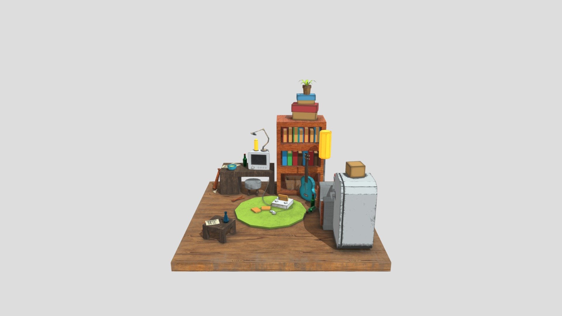 Home Harmony: A Cozy Low Poly Living Space - 3D model by Nitesh Khatri ...