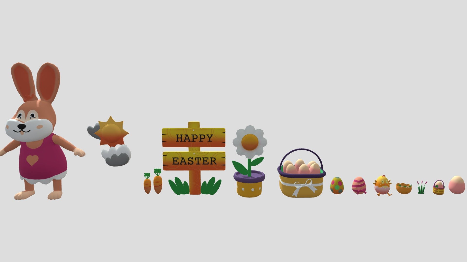 Easter Assets - Buy Royalty Free 3D model by virtualizetech [15382dc ...
