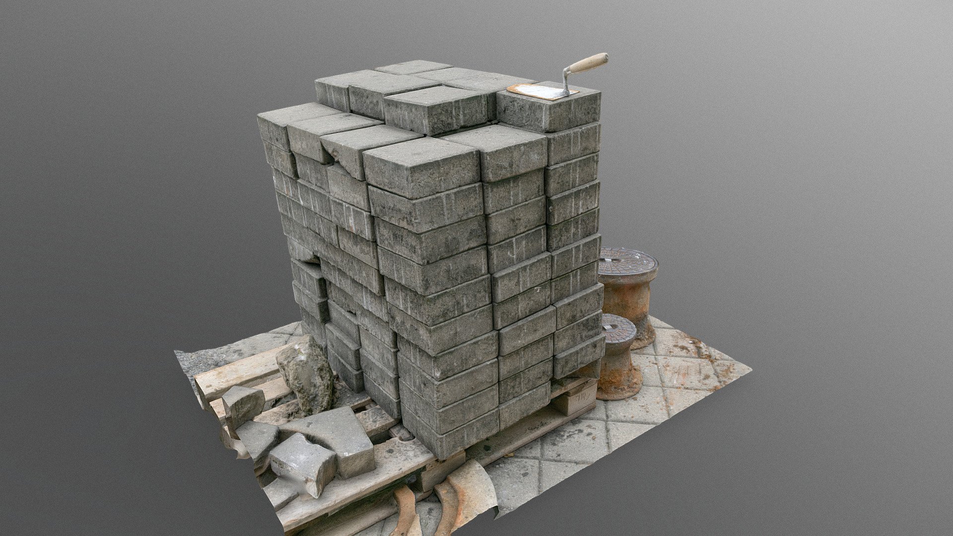 Concrete bricks stack - Buy Royalty Free 3D model by matousekfoto ...