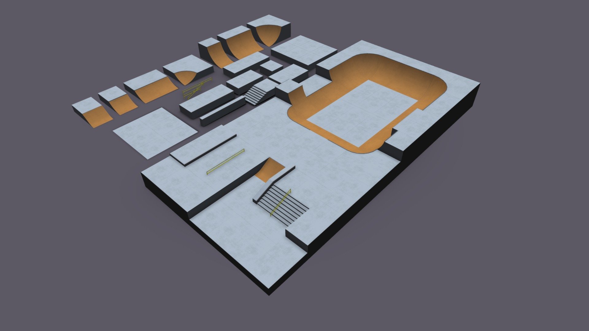 Skatepark Kit - Buy Royalty Free 3D model by Stewart MacLean ...