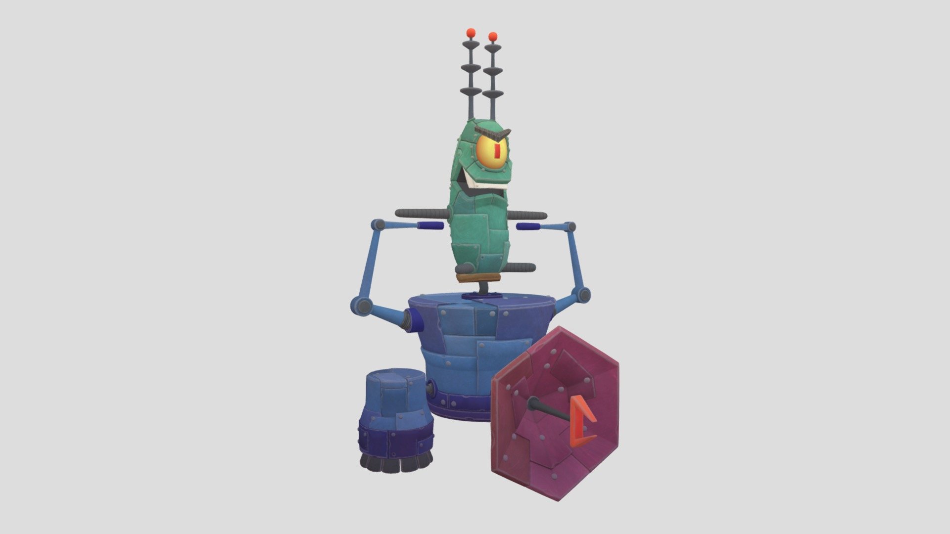 BFBBR - Robo Plankton - Download Free 3D model by SMF Features ...