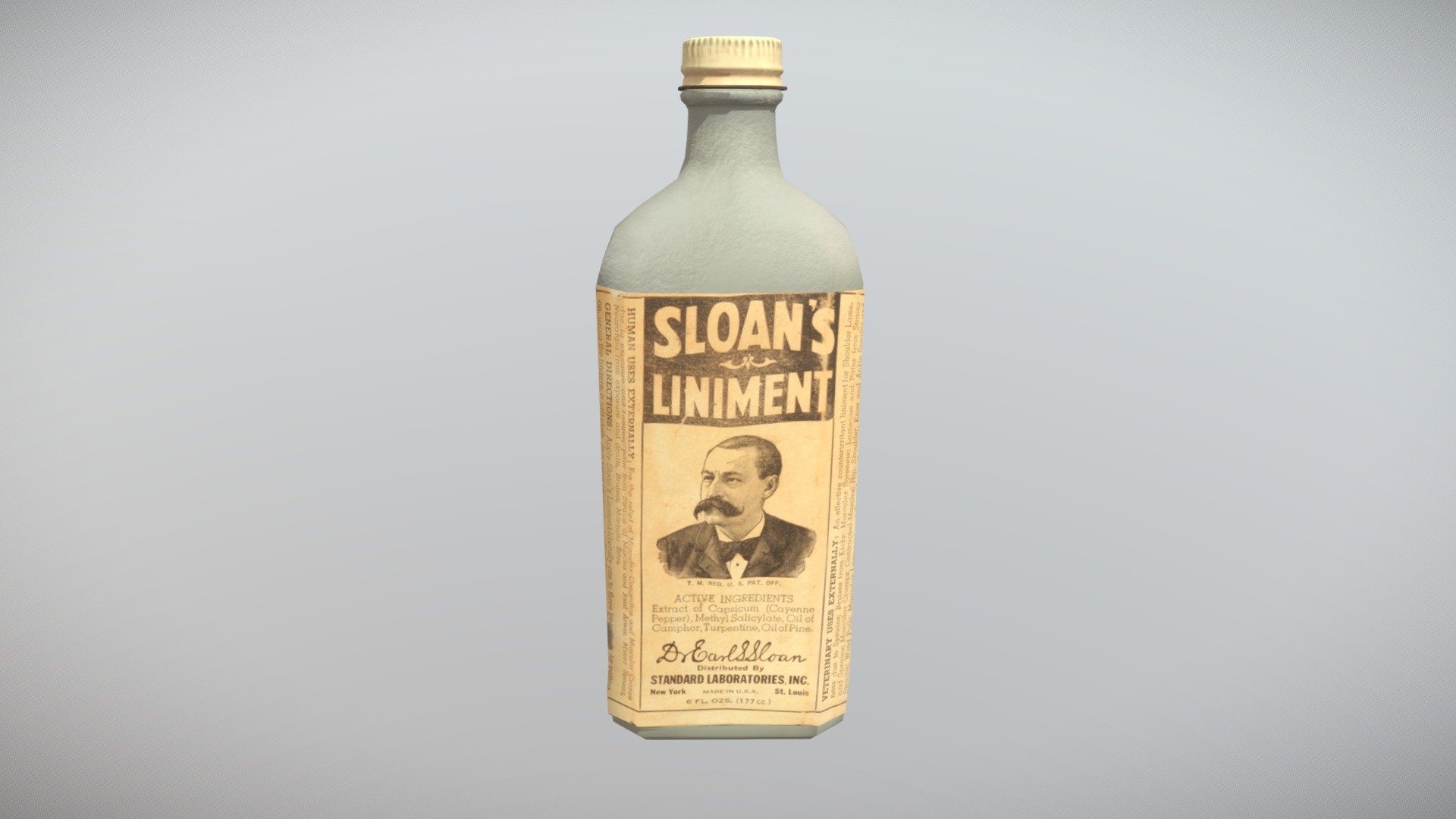 3D Sloan's Liniment Bottle - 3D model by napersettlement [154ace7 ...