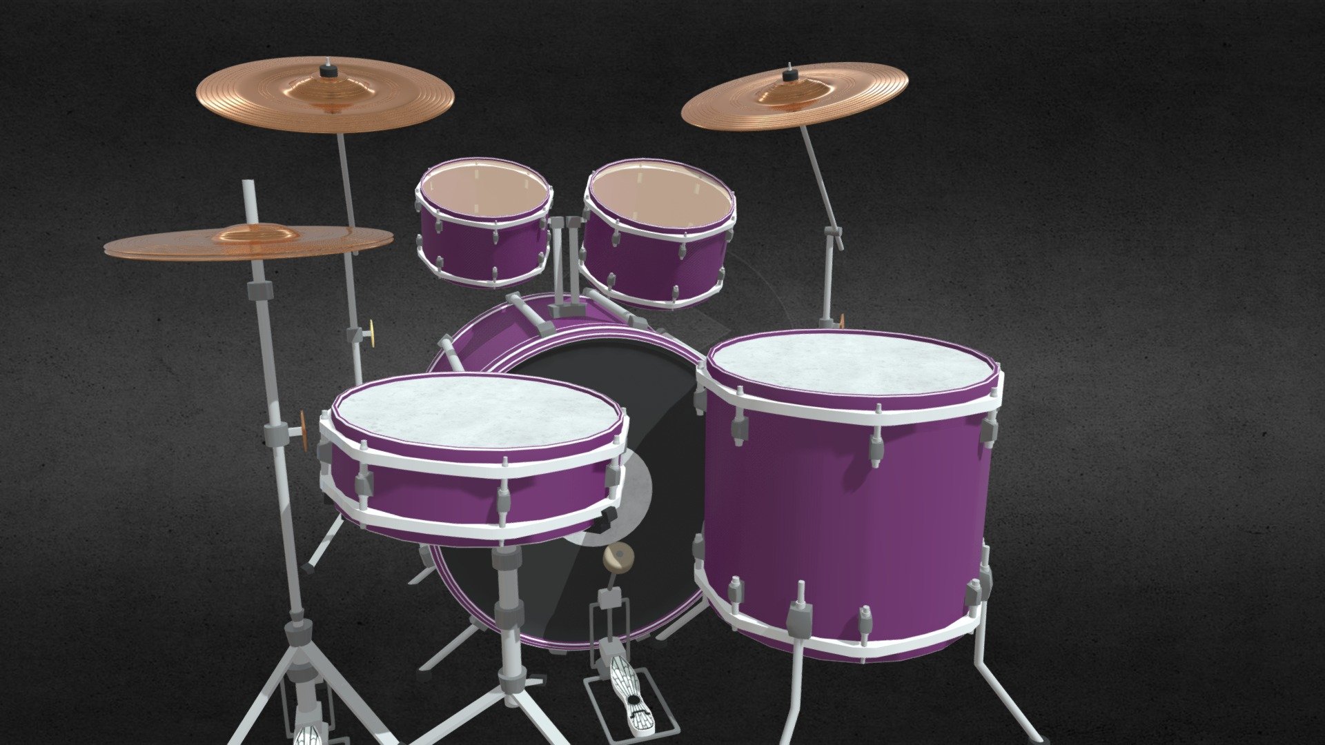 Drum Set - 3D model by Praneet Ghayal (@PraneetGhayal) [1552824] - Sketchfab