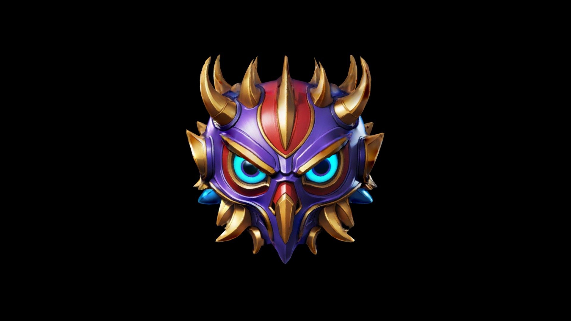 A close-up image of a purple mask with red and g - Download Free 3D ...