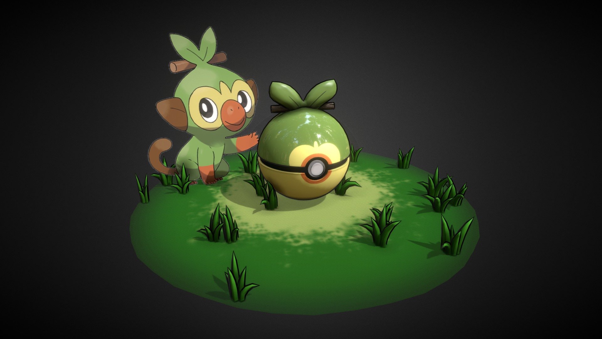 Grookey PokeBall - Download Free 3D model by Yandrack [156c329] - Sketchfab