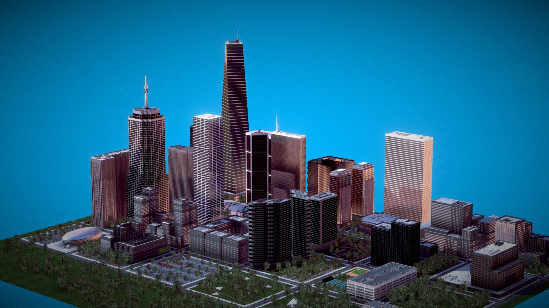 3D city - 3D model by HPE (@HPEI) [156f0eb] - Sketchfab
