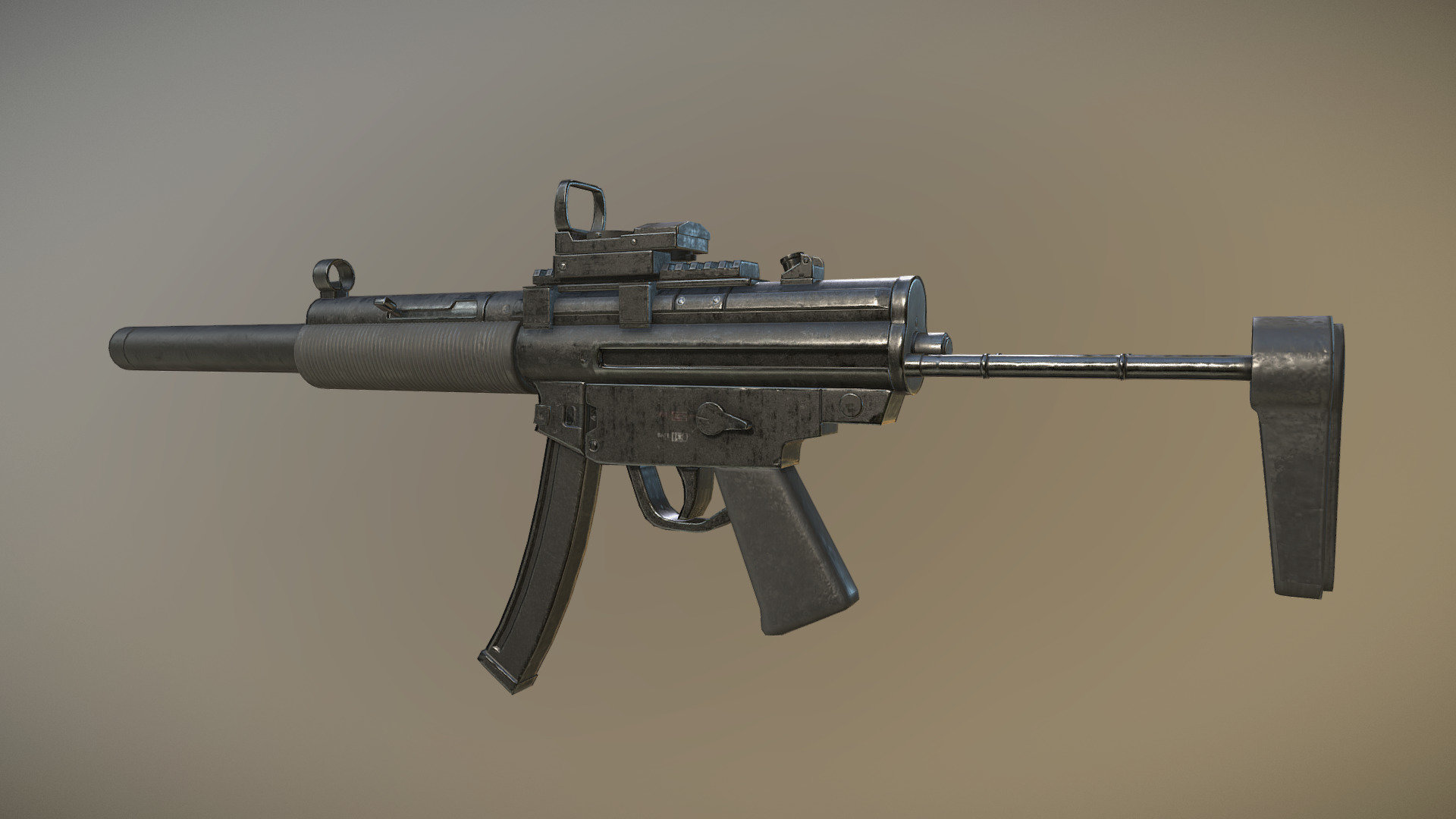 Custom MP5 submachinegun - 3D model by vertigocrayon [1570b8e] - Sketchfab