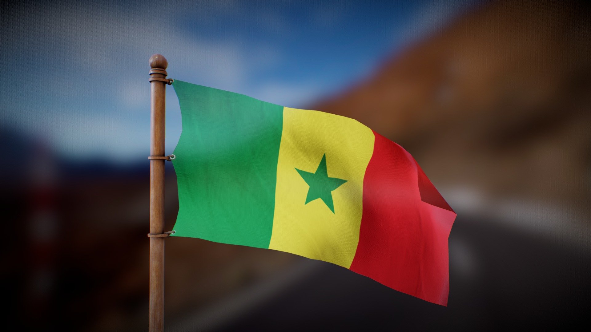 Flag of Senegal - Wind Animated - Buy Royalty Free 3D model by Deftroy ...