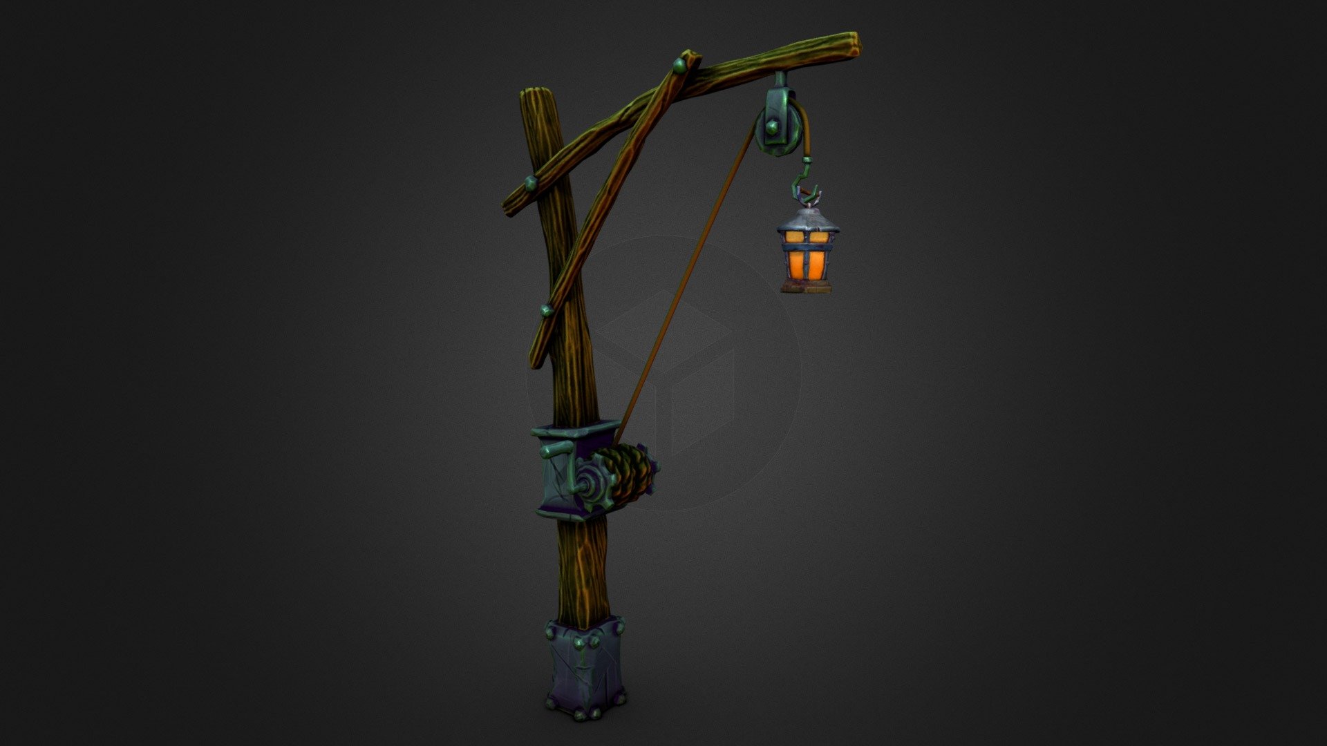 Stylised street lantern - 3D model by Bas Muller (@BasMuller) [1573fe5 ...