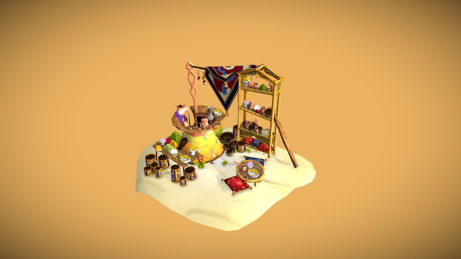 Bazaar Coffeeshop - 3D model by yldissgeeraerts [157a5e8] - Sketchfab