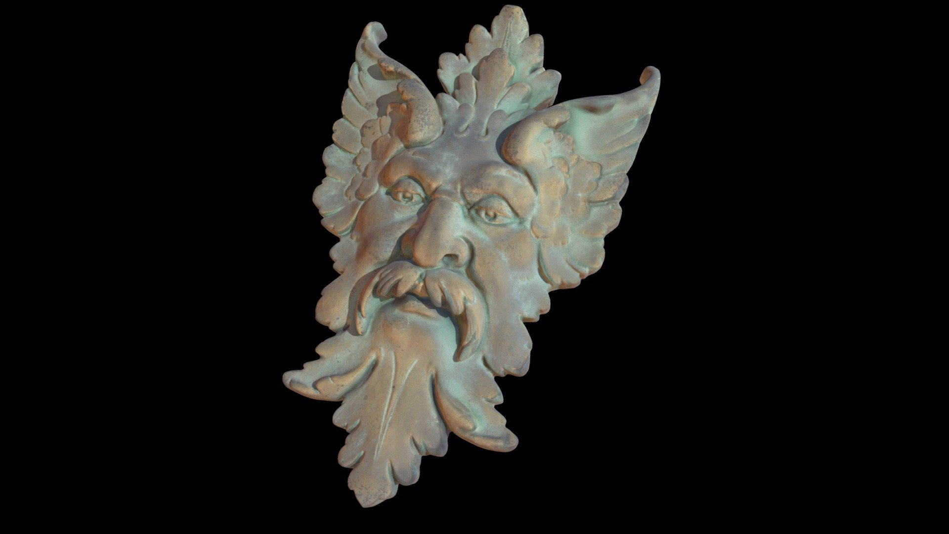 The Green Man - Leaf Face Sculpture - Buy Royalty Free 3D model by ...