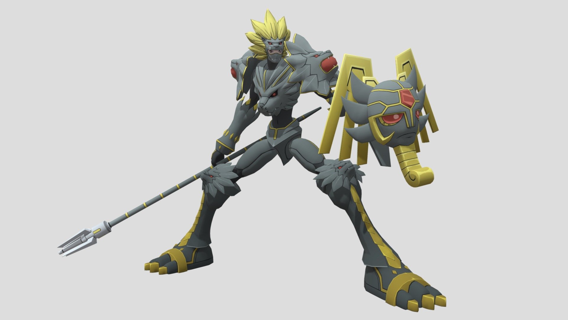 Loweemon (Löwemon) - Digimon New Century - Download Free 3D model by ...