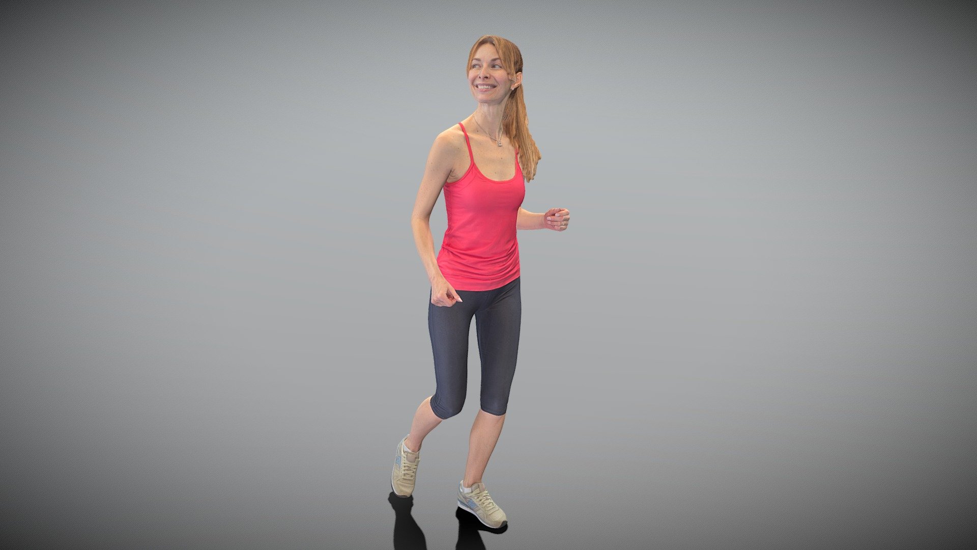 Smiling young woman running 371 - Buy Royalty Free 3D model by ...