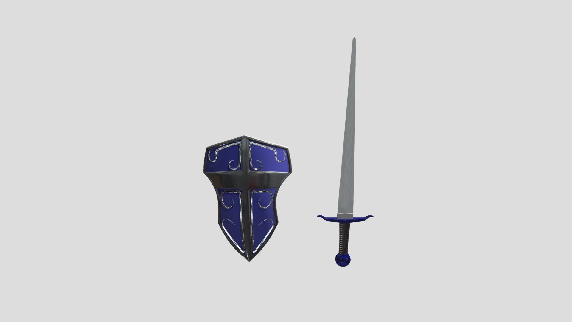 Blue Sword & Shield - Download Free 3D model by antyep (@an_tyep ...