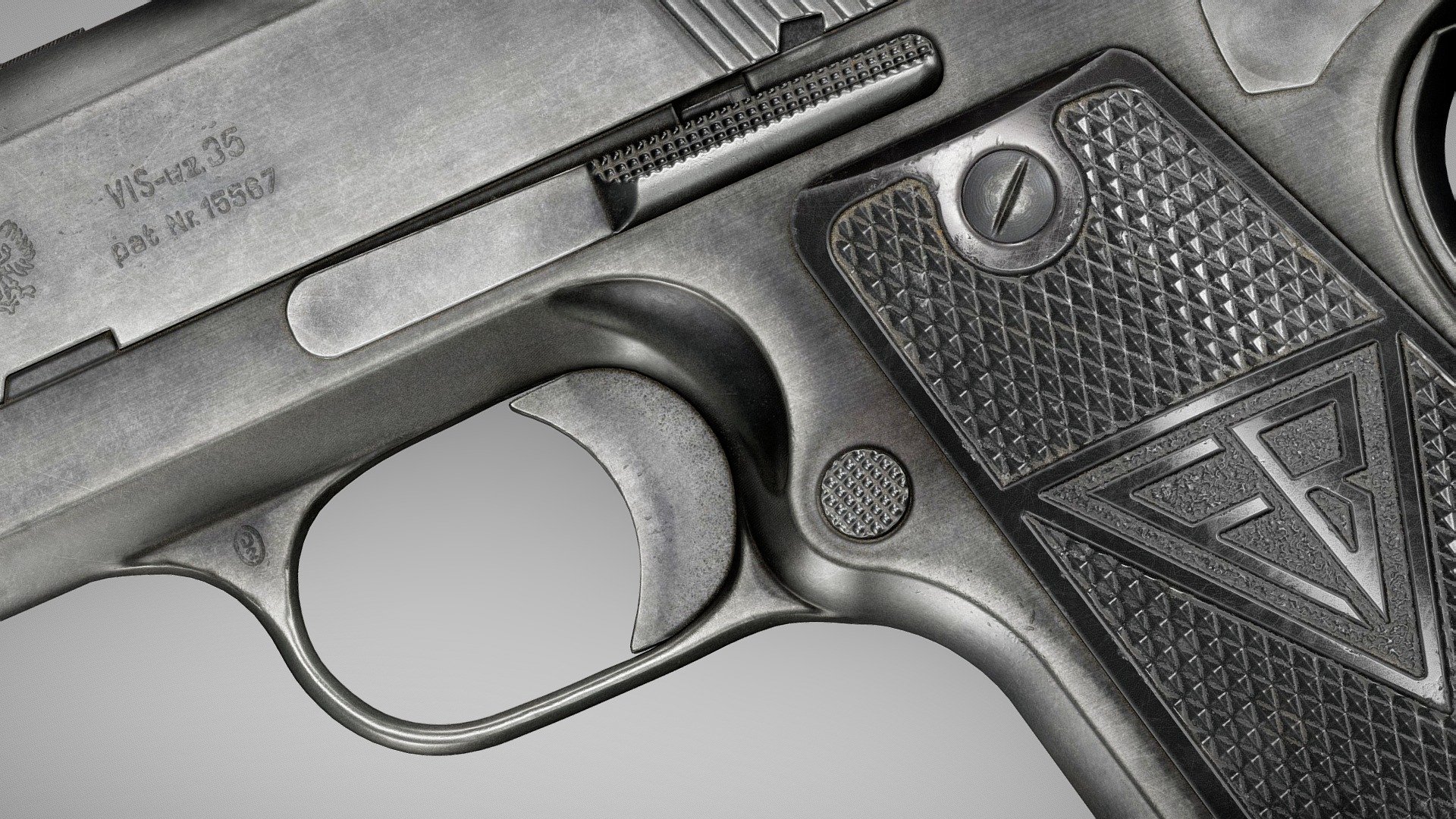 VIS p35 Vintage Pistol - 3D model by domen96 [158266c] - Sketchfab