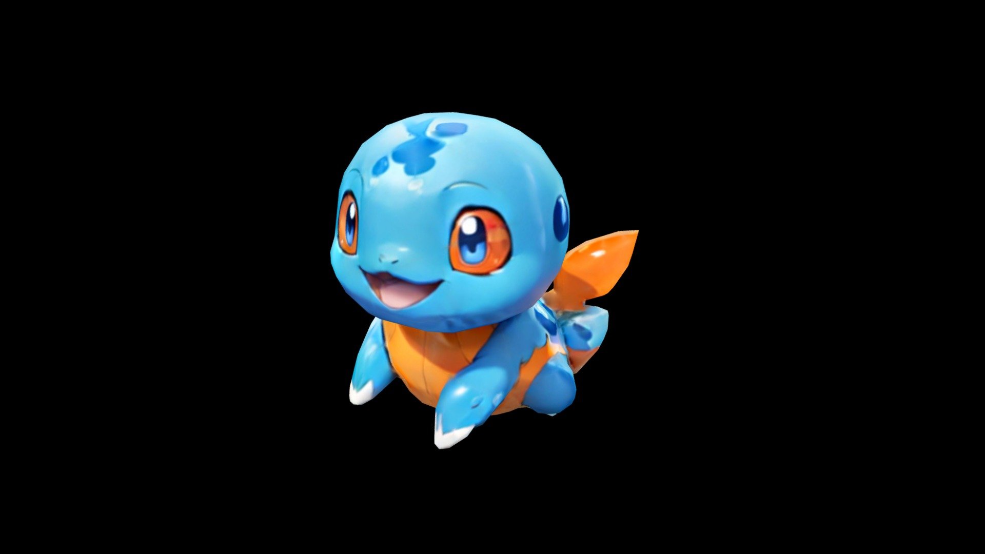 [Anime Pokemon-style character Smiling blue and - Download Free 3D ...