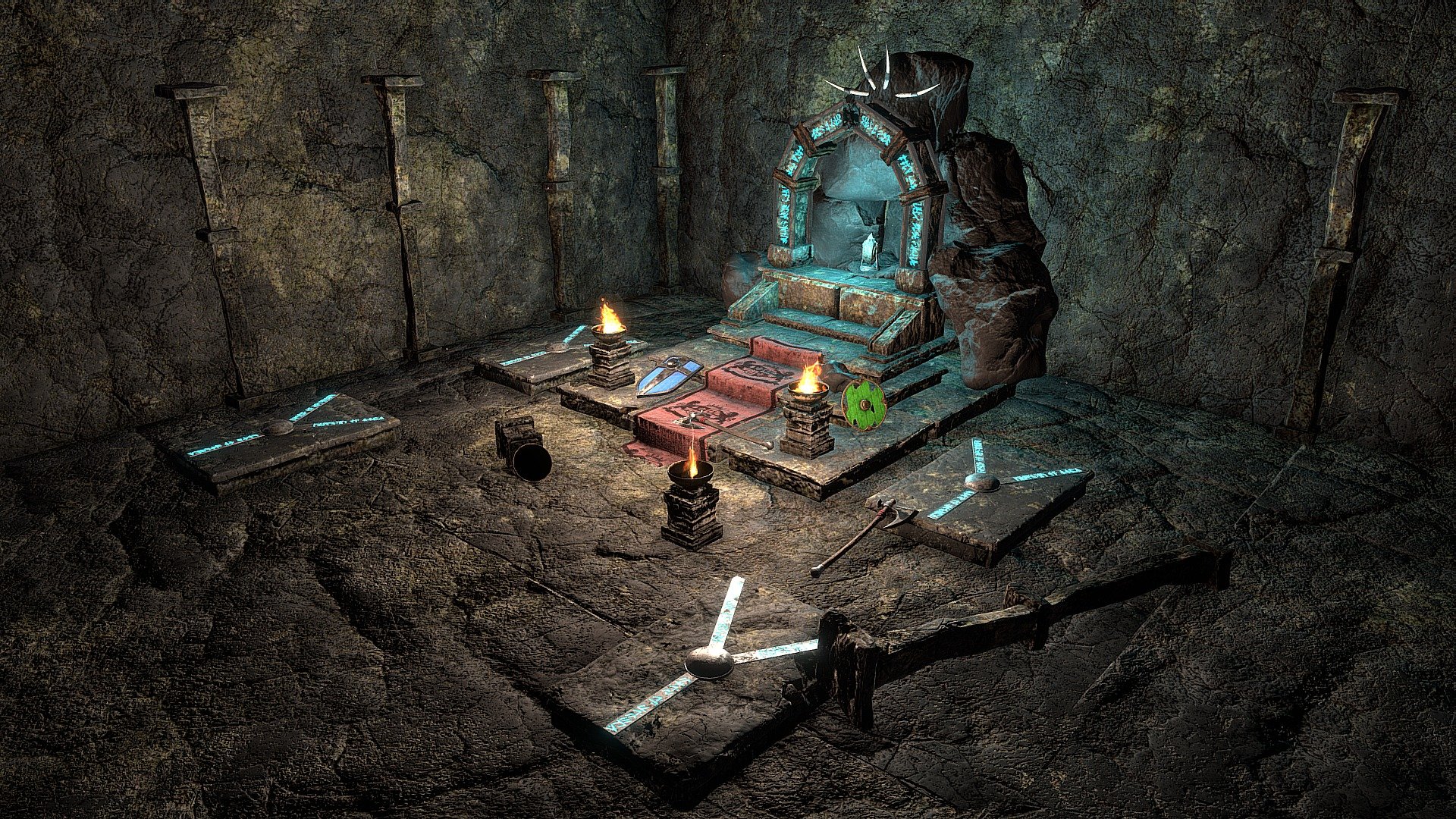 Altar in a cave - 3D model by vve12art [15ac6b1] - Sketchfab