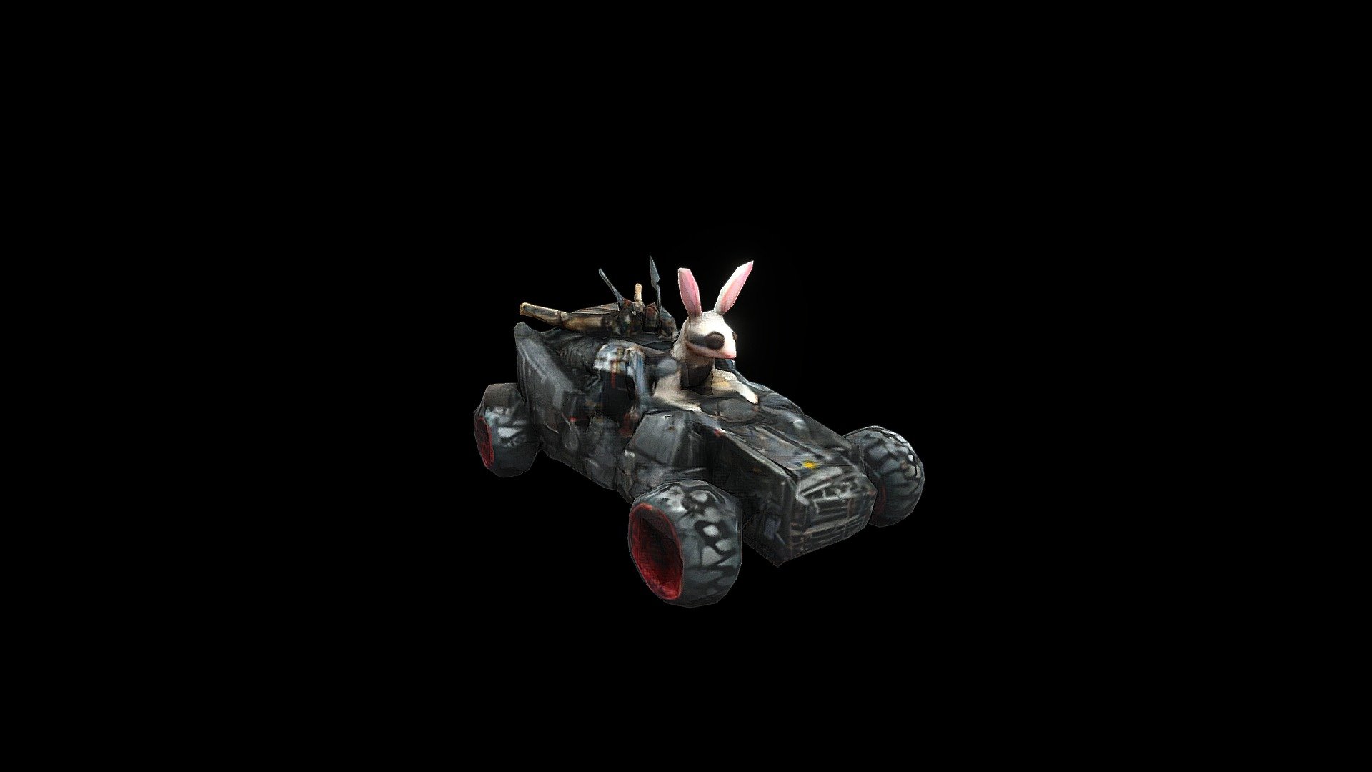 a white rabbit is sitting in a futuristic veh - Download Free 3D model ...