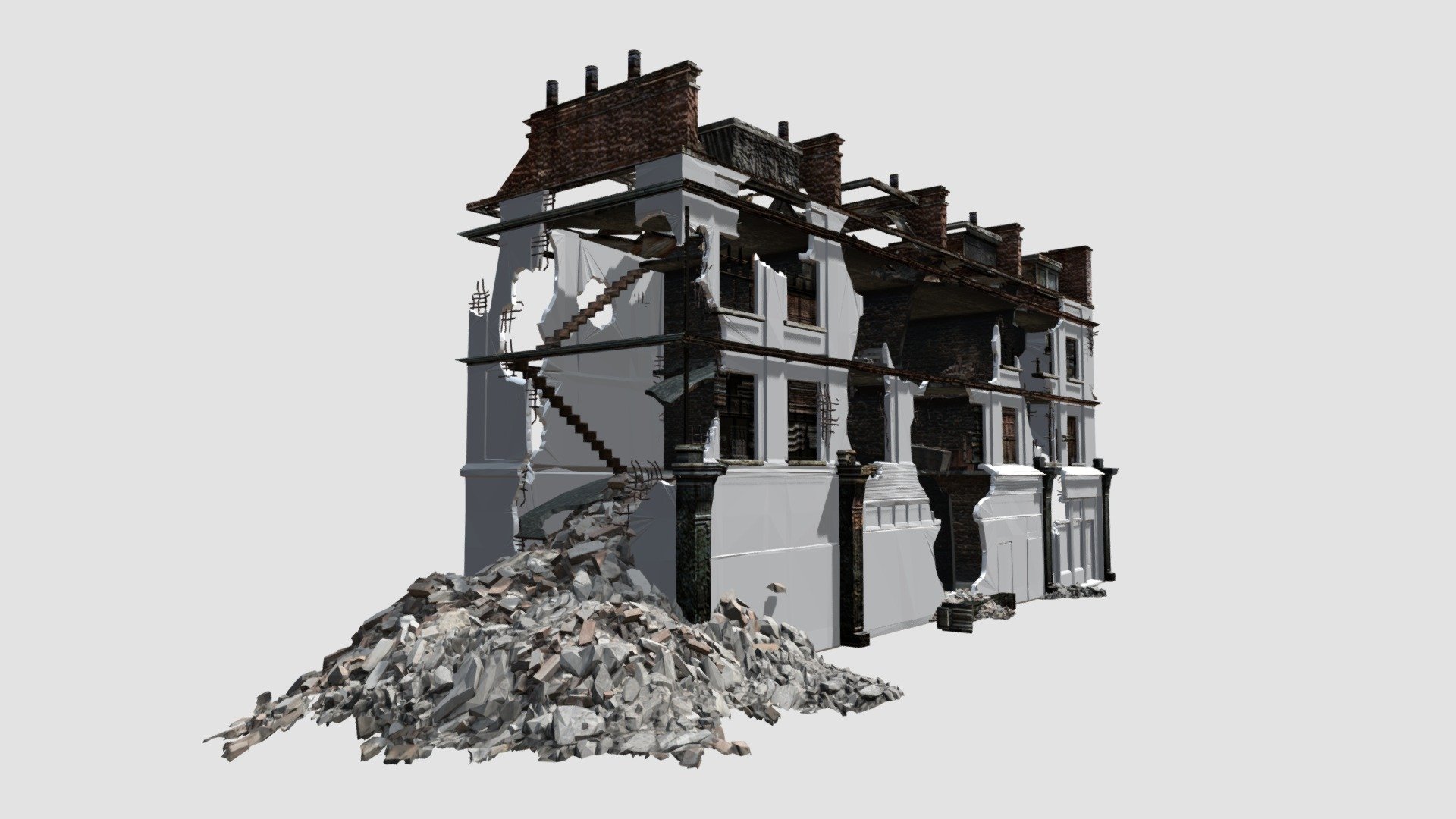 destroyed building - Buy Royalty Free 3D model by Evermotion [15aea96 ...