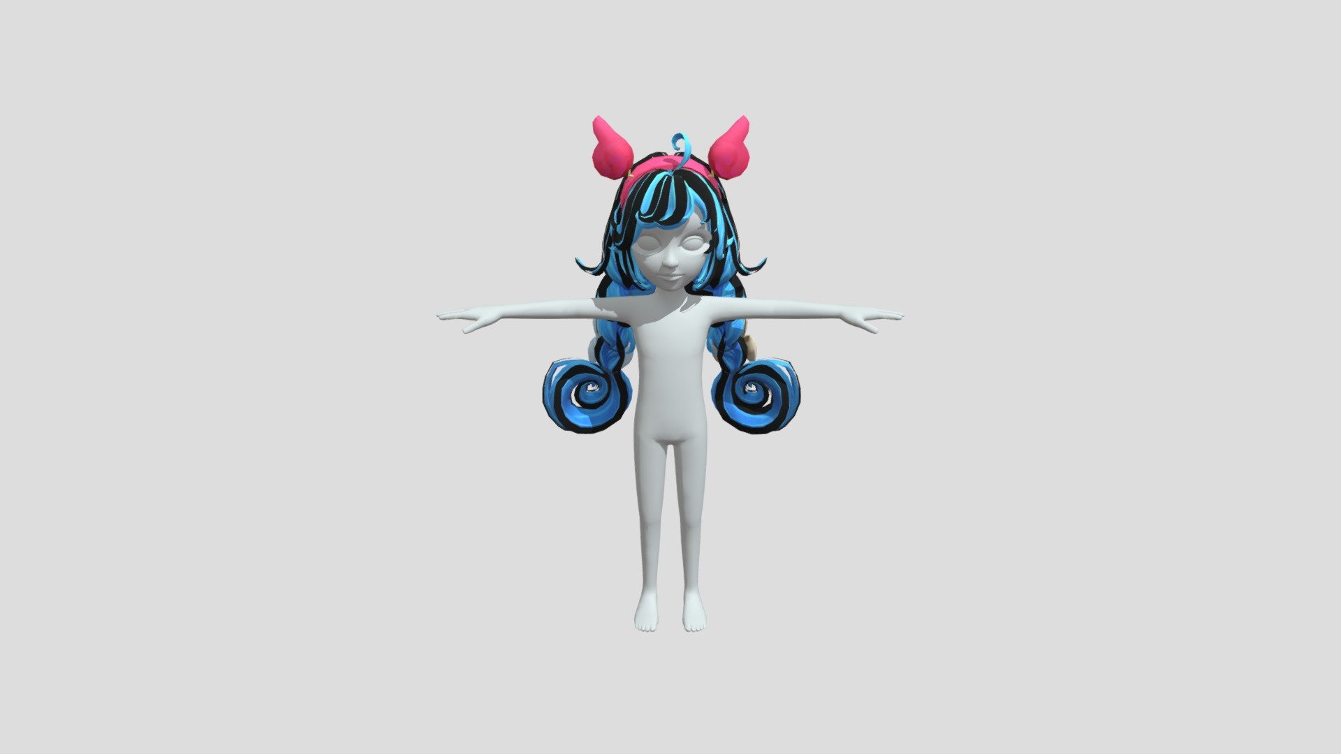 Hair FBX file prefab zepeto template 3D Item H64 - 3D model by ...