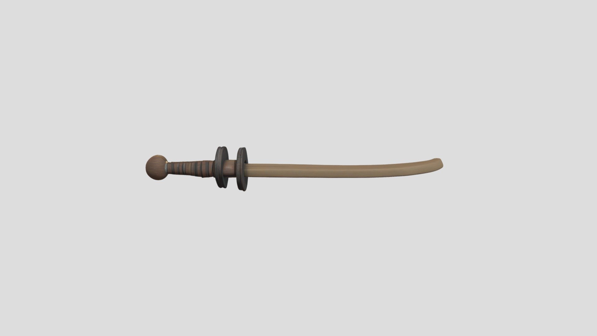 curved wooden sword - 3D model by jaydm [15b9437] - Sketchfab