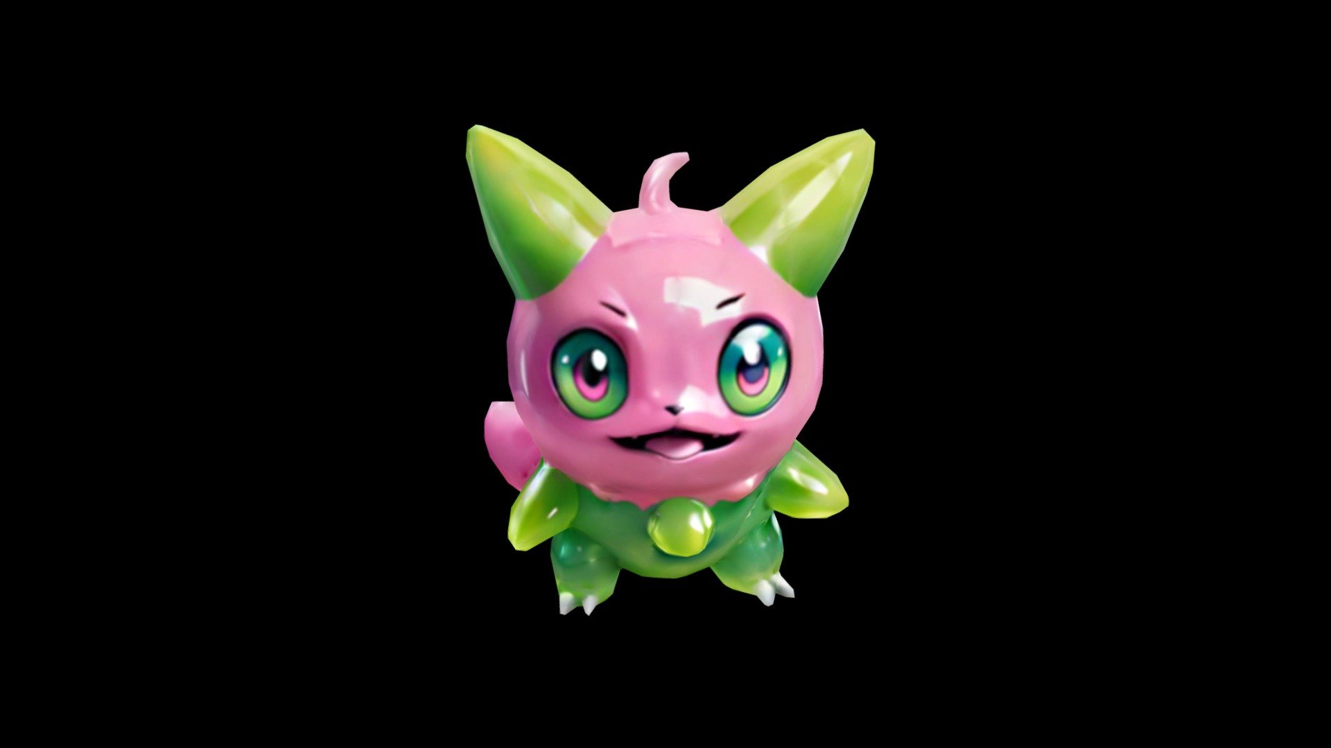 An image of a pink and green poppet figure stand - Download Free 3D ...