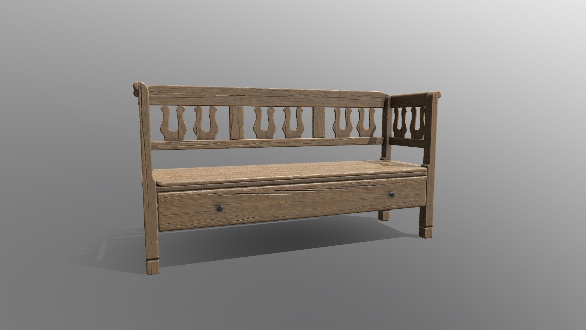 Wood bench - 3D model by Tetiana_Andronova (@prudence) [15c8b06 ...