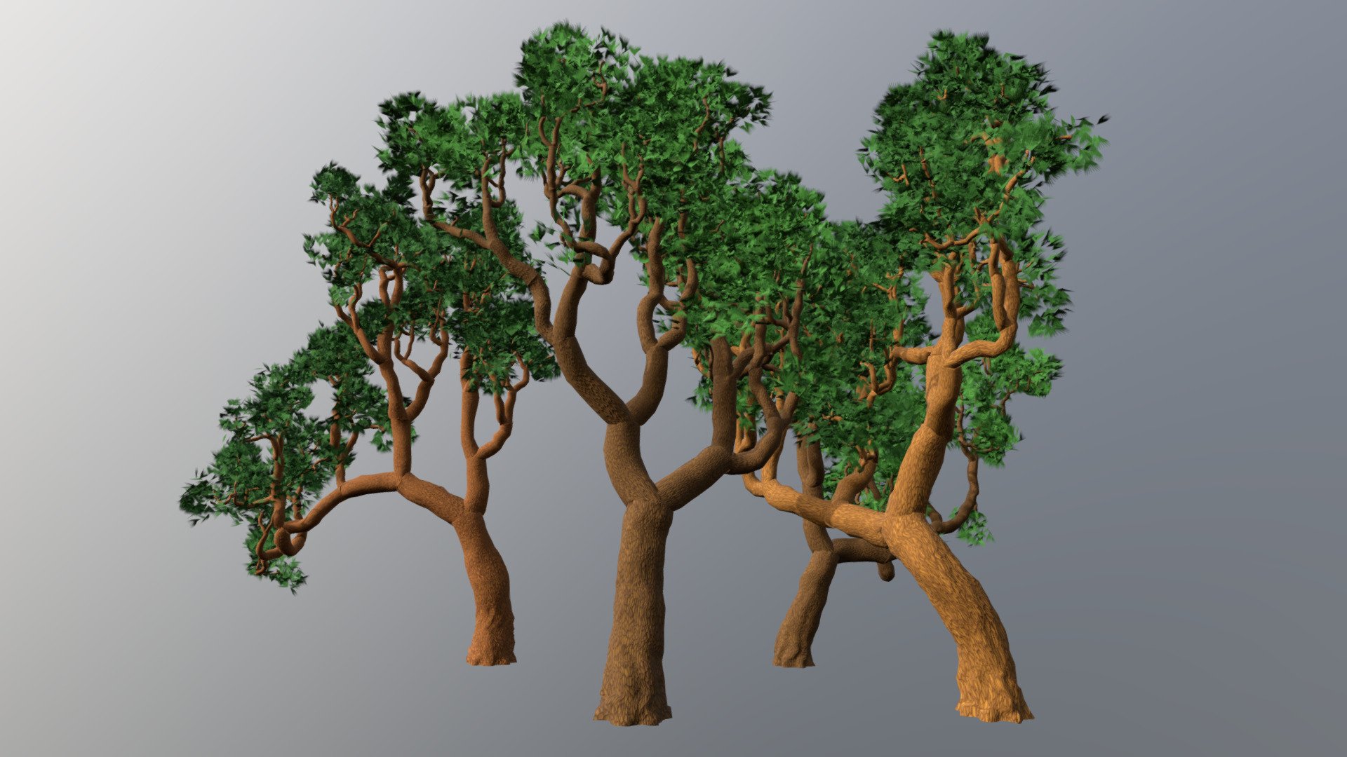 4 Comic-style Pine Trees Pack (medium-Poly) - Download Free 3D model by ...