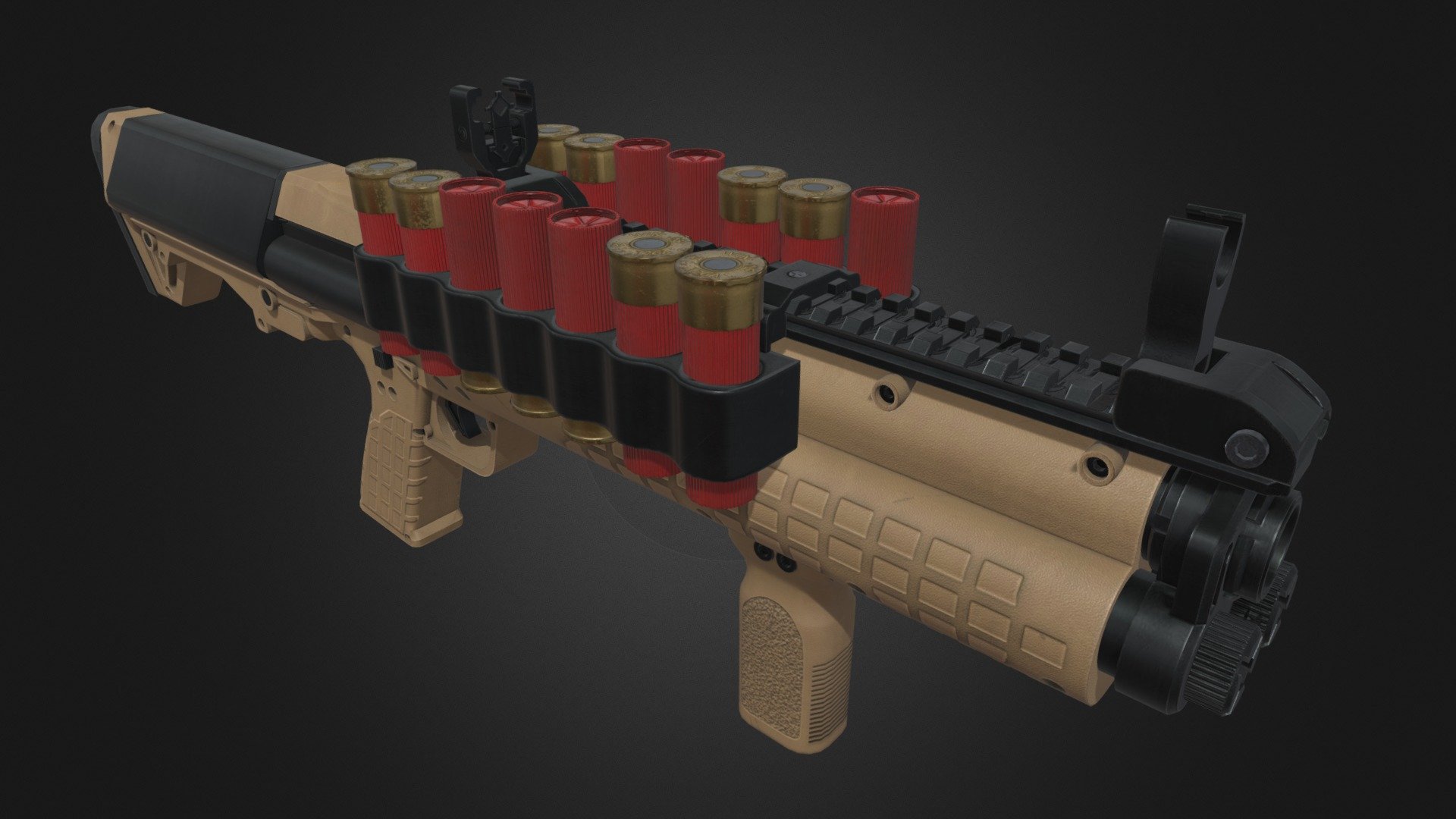 KSG Shotgun AAA Game Ready PBR Low-poly 3D model - Buy Royalty Free 3D ...