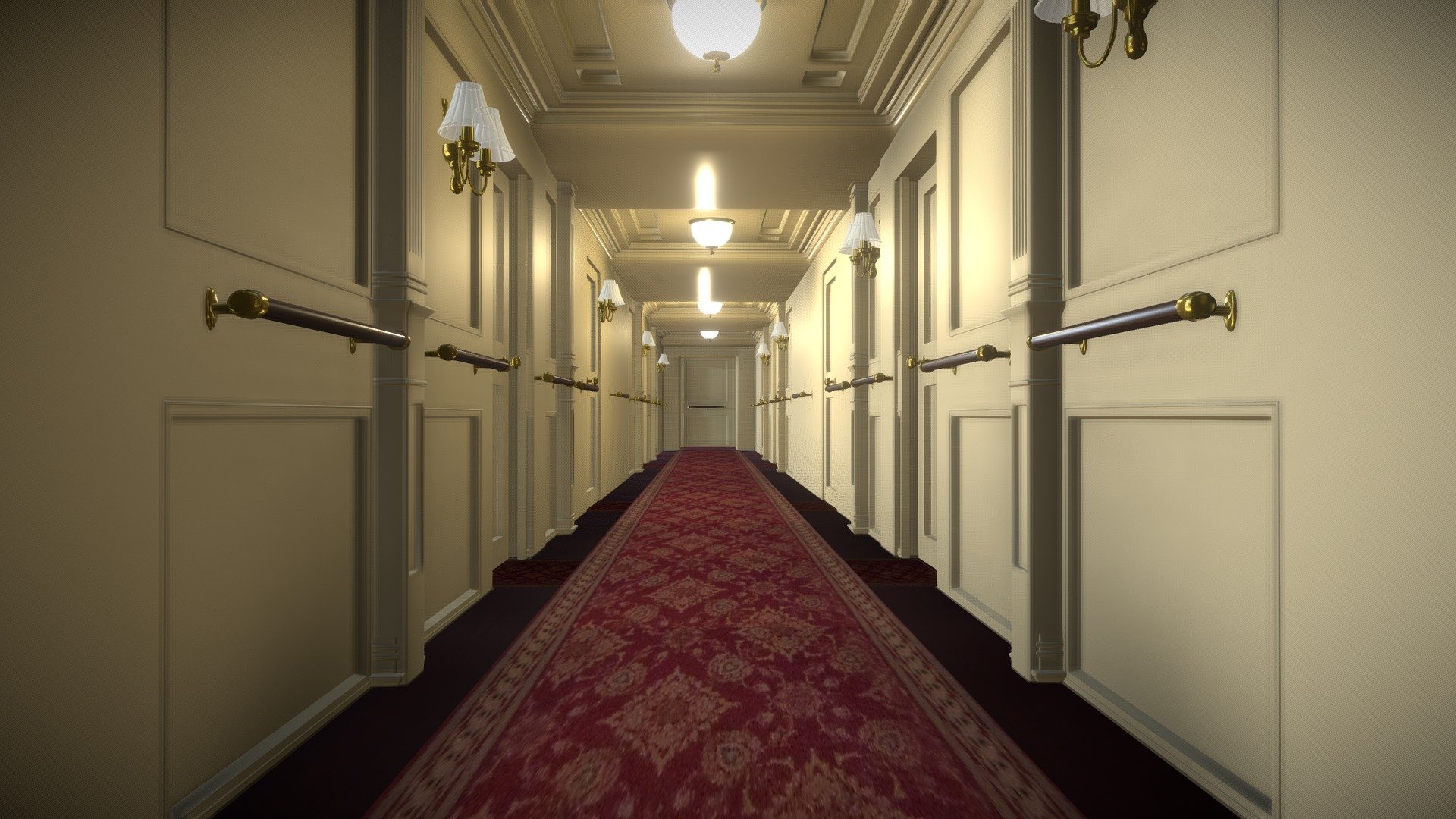 Titanic First Class Corridor - 3D model by paulelderdesign ...