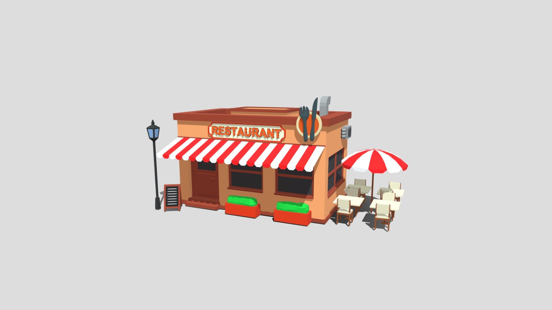 Low poly generic restaurant - Download Free 3D model by assetfactory ...