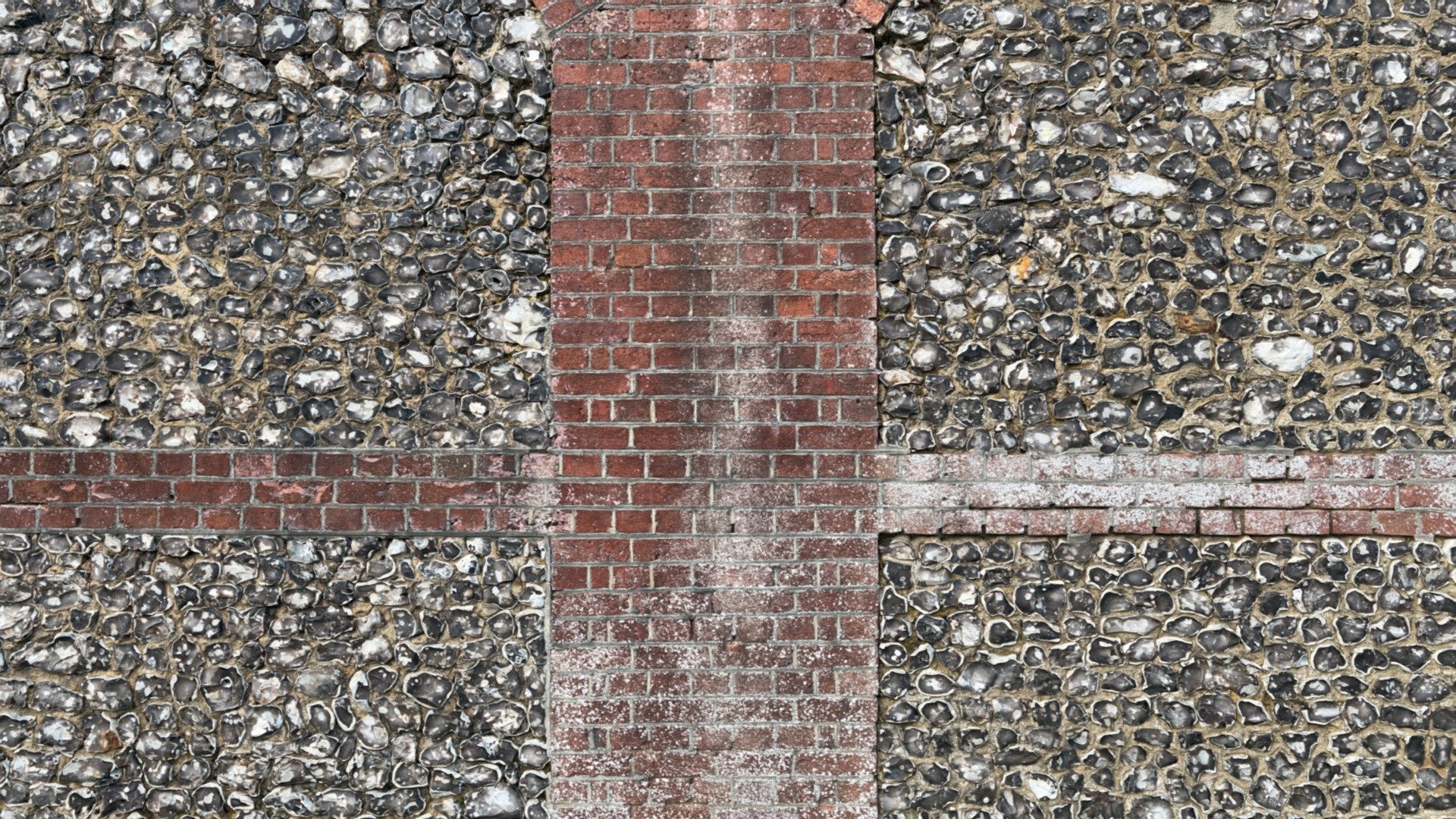 Flint wall with red brick course - Download Free 3D model by emcderm ...